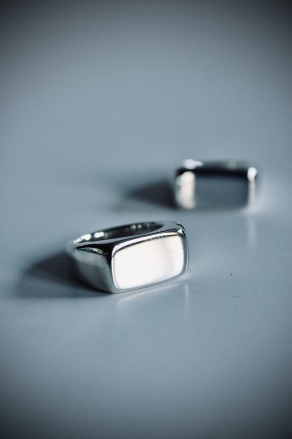 “Blank” Rectangle Signature Ring – Sterling Silver – Metal Maiden Studios